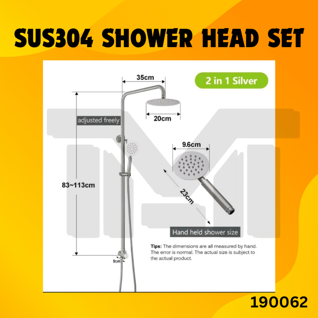 304 SUS BATHROOM STAINLESS STEEL SHOWER SET RAINFALL SHOWER HEAD FAUCET ...