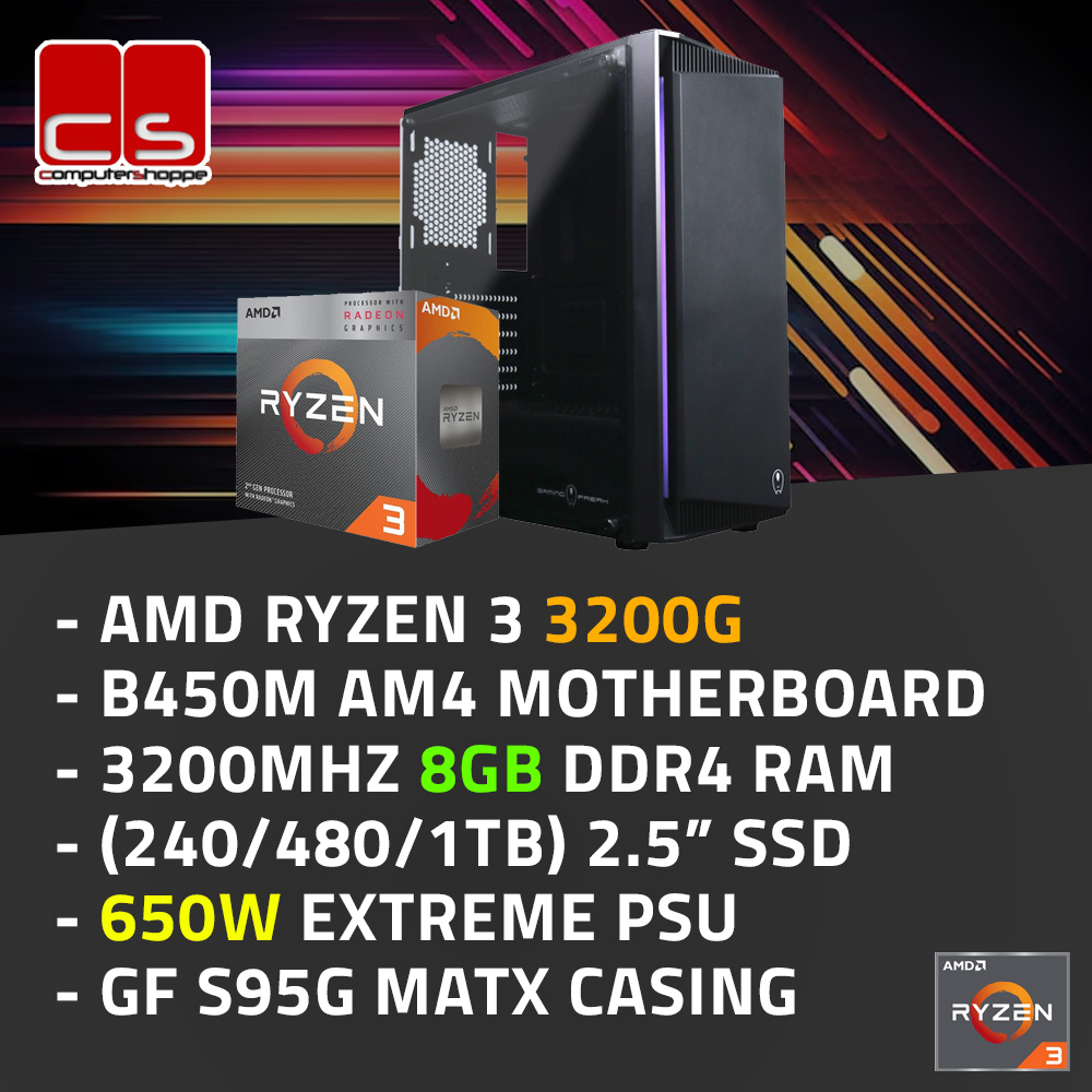 🔥HOT 🔥Budget Gaming Ryzen 3 3200G Entry Level Desktop Gaming PC ...