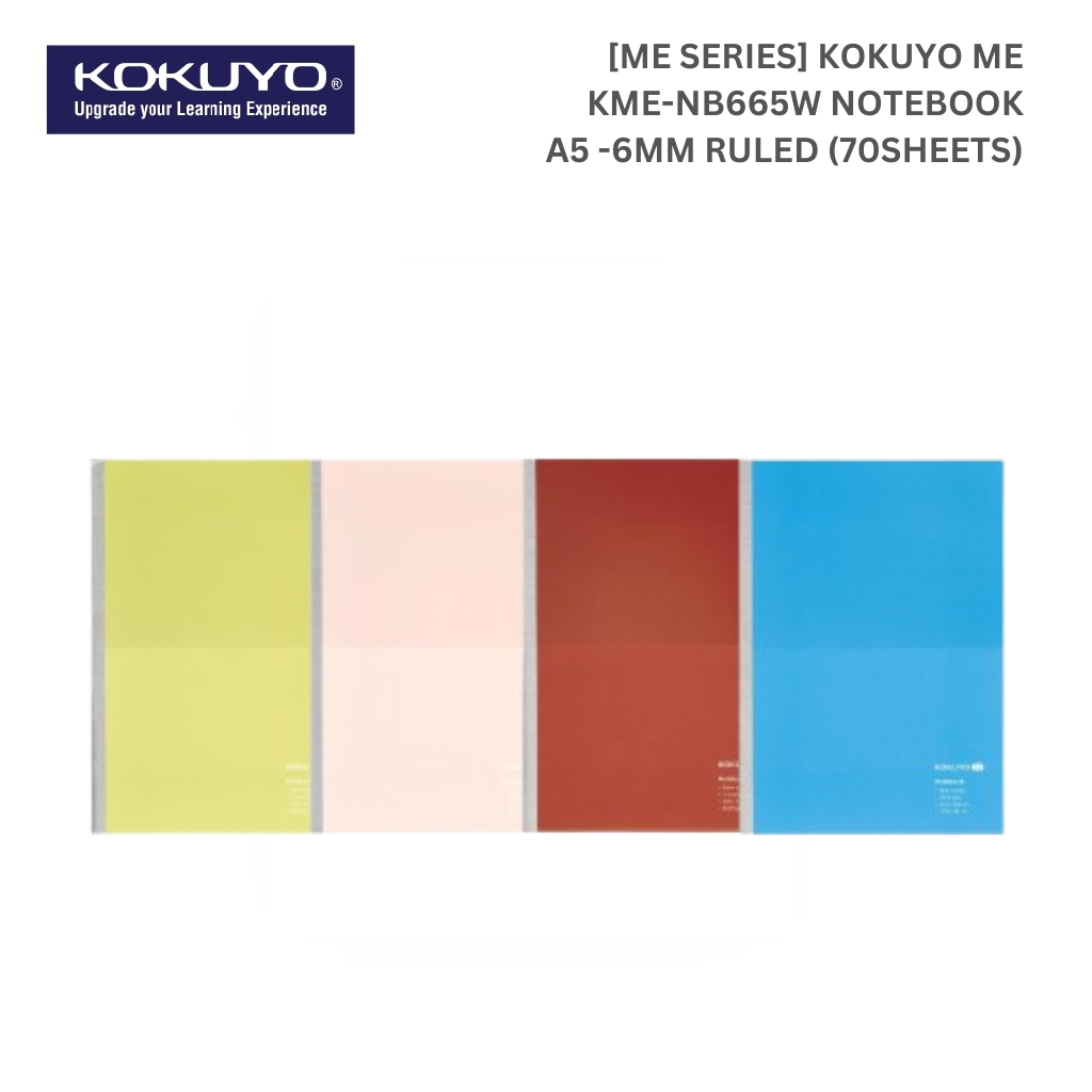 [ME SERIES] KOKUYO ME KME-NB665W NOTEBOOK A5 -6MM RULED (70SHEETS) | Shopee Malaysia