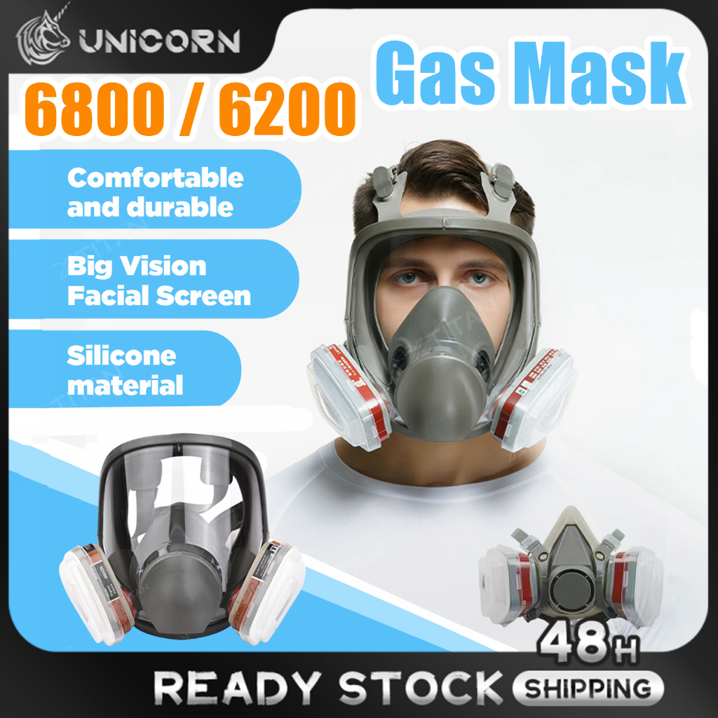 🔥READY STOCK🔥6800 Mask Full Face Gas Mask Respirator For Protection ...