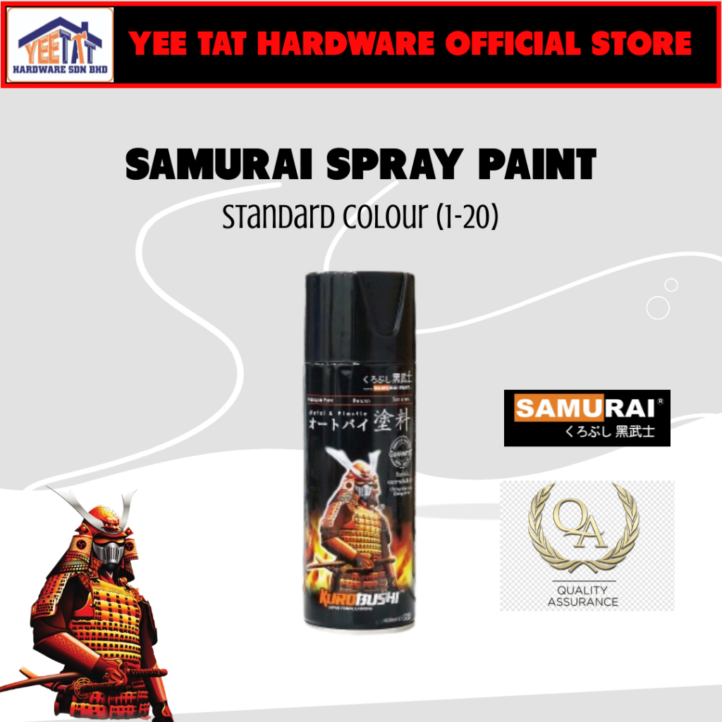 [ SAMURAI ] Spray Paint Standard Colour #1- #20 (400ML) | Shopee Malaysia