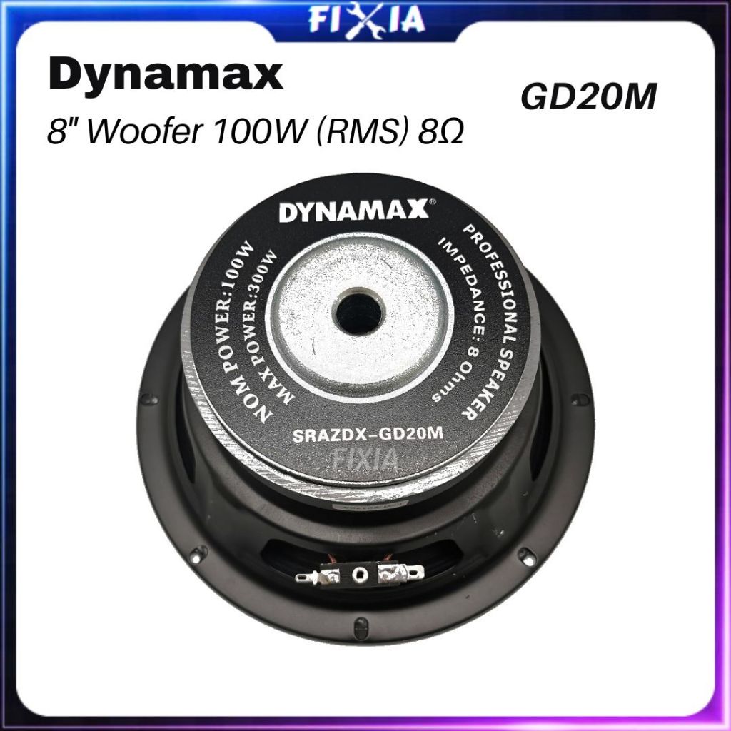 (1pc) Original Dynamax GD20M 8" 100W 8Ω Woofer Karaoke Speaker Unit 8 Inch 100 Watt 8 Ohm GD-20M ...