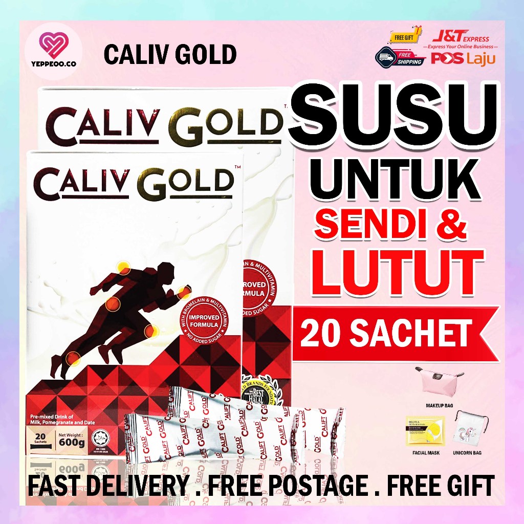 Caliv Gold Susu Untuk Sendi Lutut Gout Gastrik Gerd Tulang Saraf [READY ...
