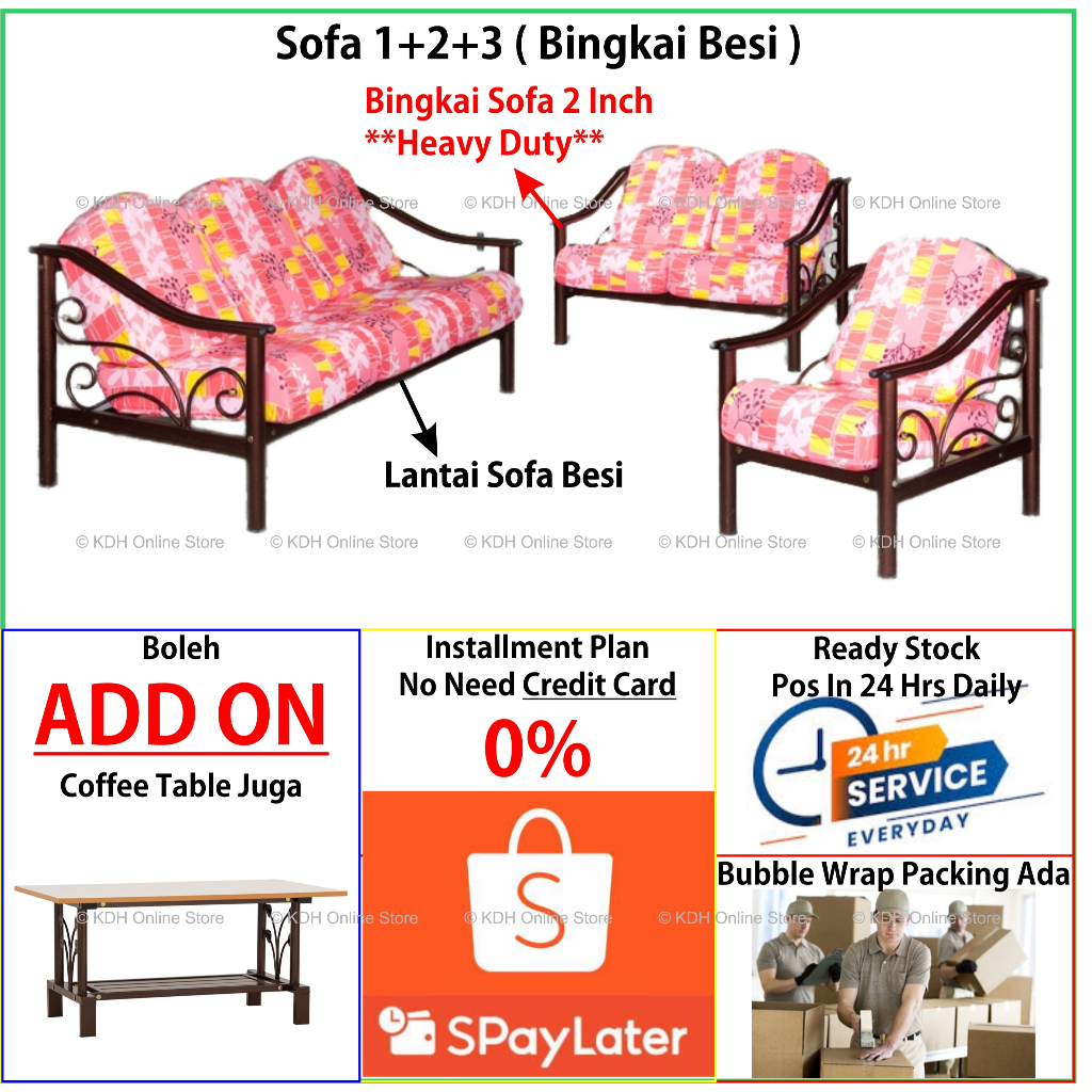 🔥Sofa 🔥 Besi Tebal 🔥Sofa Besi Sofa Style Lama Sofa Bingkai Sofa Tahan ...