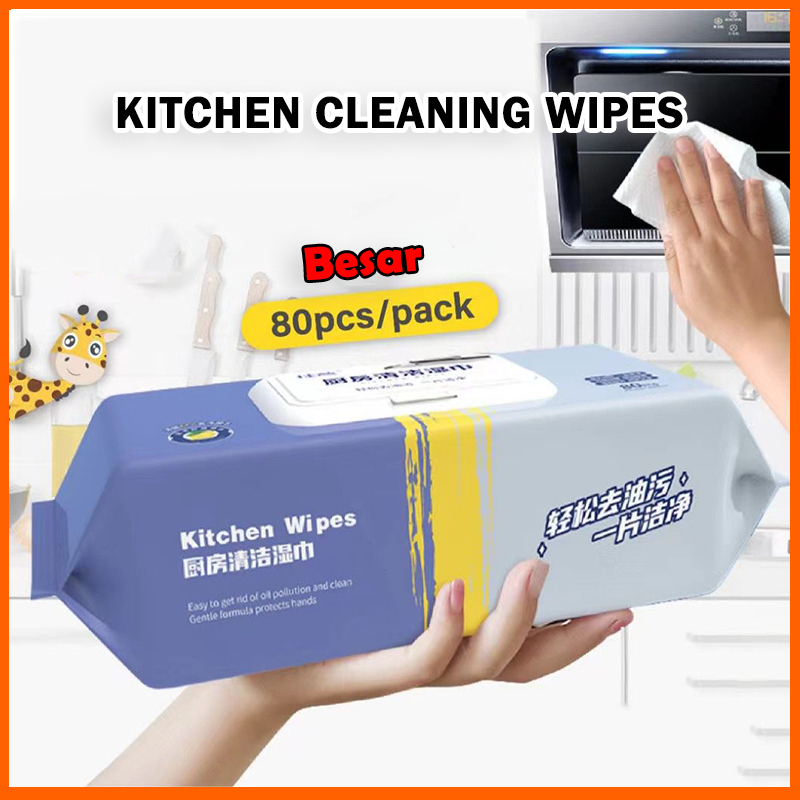 80pcs Kitchen Cleaning Wipes Strong Decontamination Kitchen Wipes ...