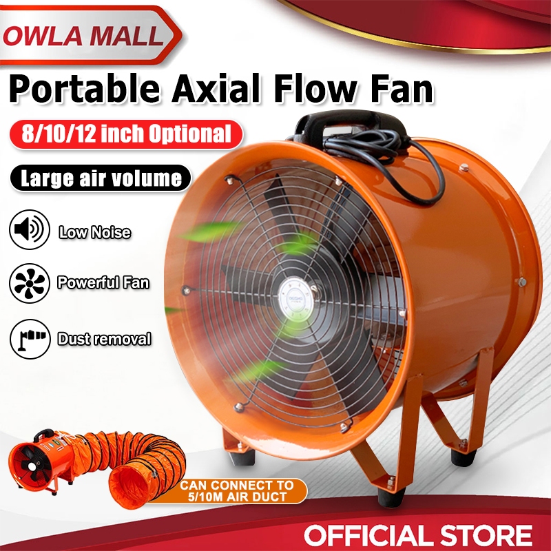 8/10/12 Inch Industrial Cylinder Ducting Exhaust Fan Blower Portable ...