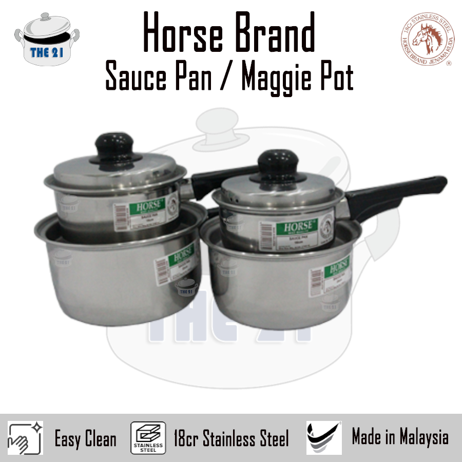 HORSE Brand 18cr Stainless Steel Sauce Pan / Maggie Mee Pot / Periuk ...