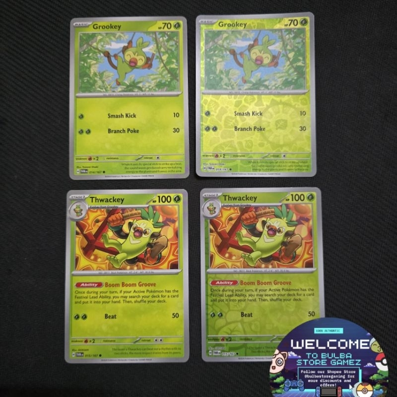 Grookey 014/167 Thwackey 015/167 SV06 NA / Reverse Holo Twilight ...
