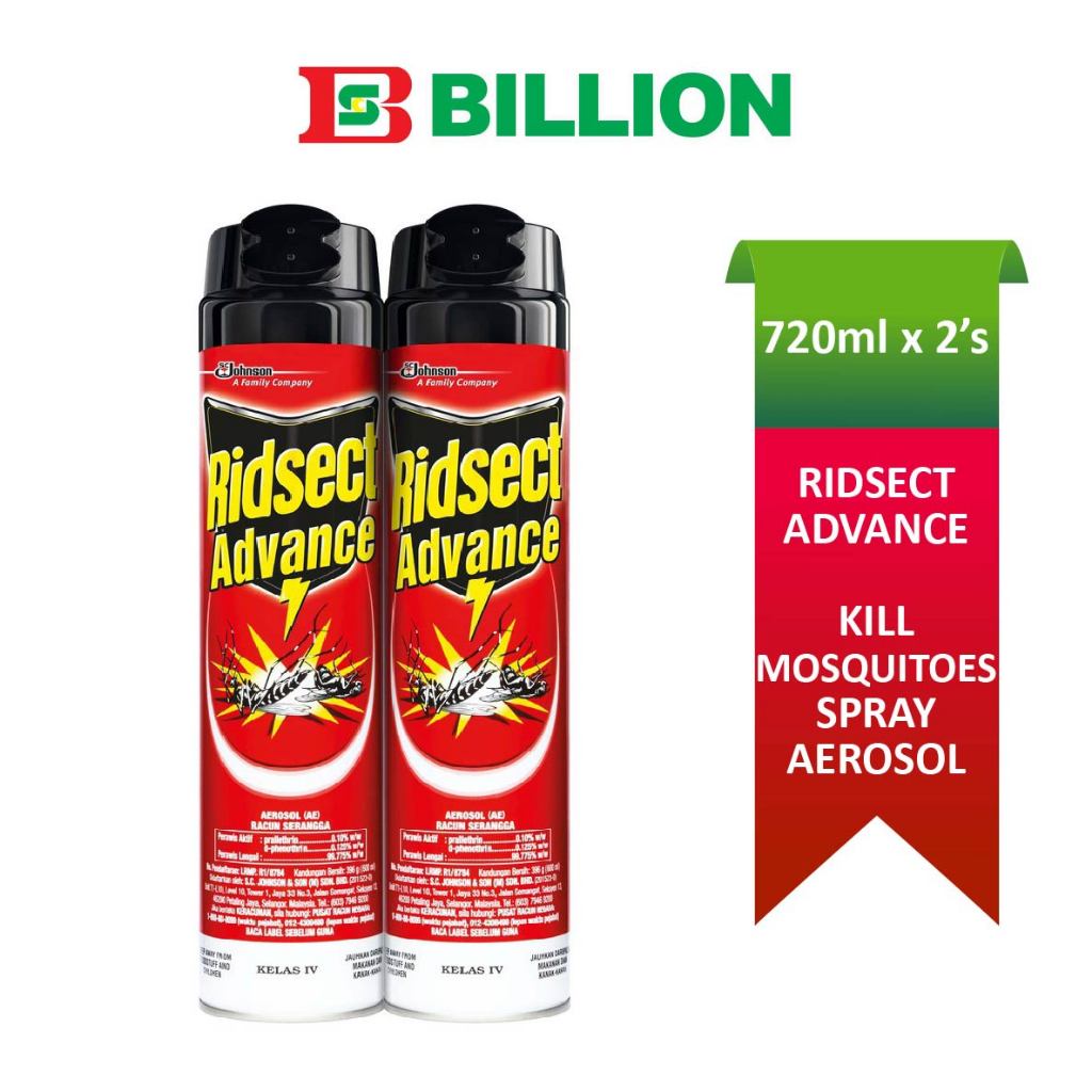 RIDSECT Advance Kill Mosquito Spray Aerosol - 720ml x 2's | Shopee Malaysia