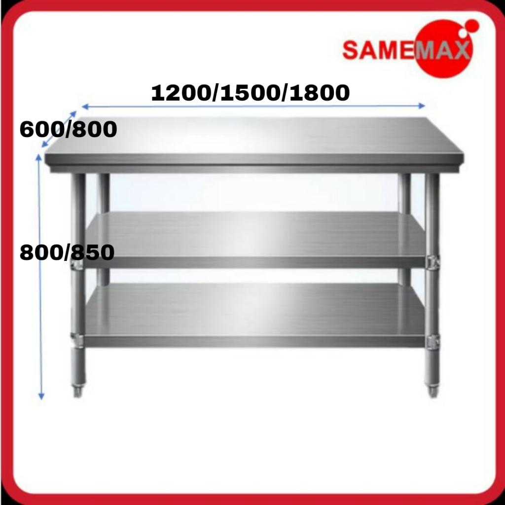 STAINLESS STEEL 3 TIER WORK TABLE (W600MM / W800MM) | Shopee Malaysia