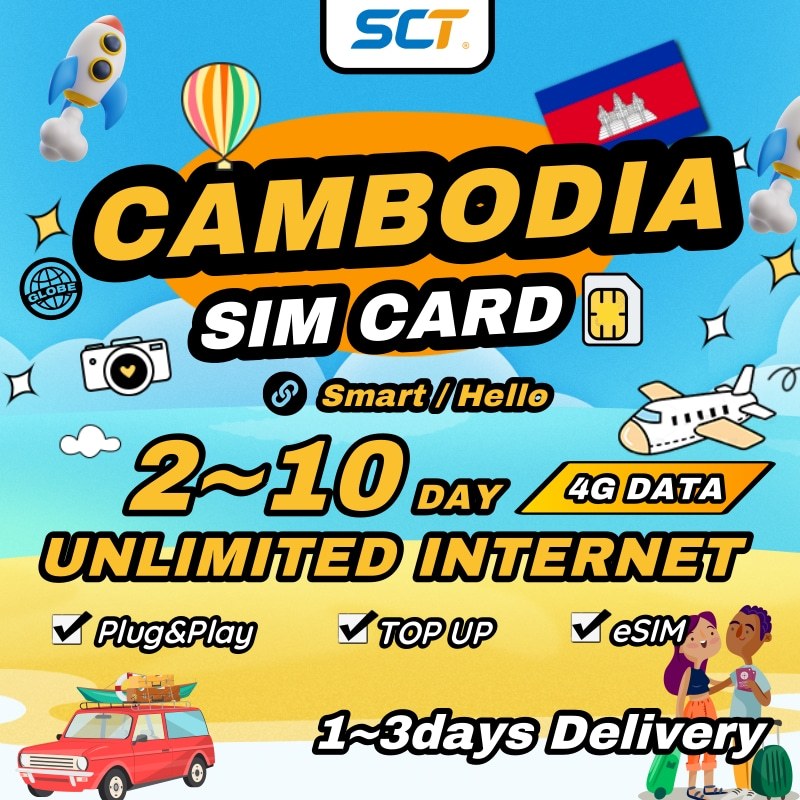 Cambodia Travel SIM Card 2~10day High speed with Unlimited Internet 4G ...