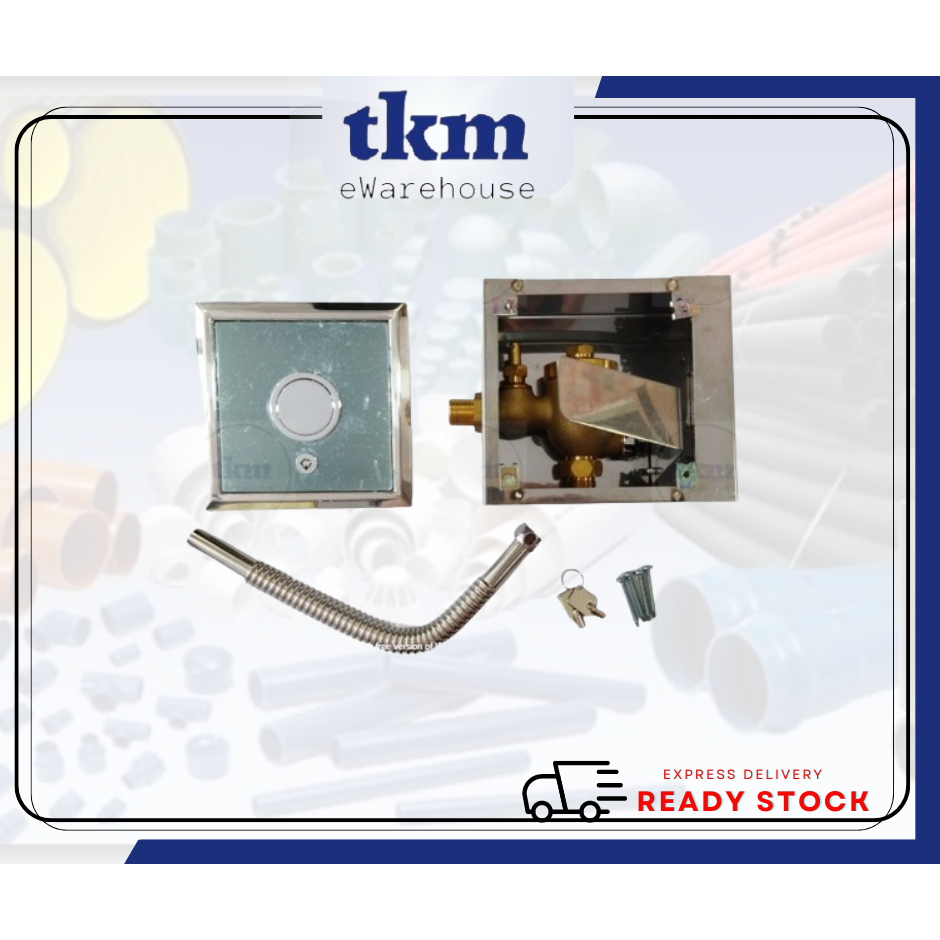 [TKM] URINAL CONCEALED BOX TYPE MANUAL URINAL TOUCH FLUSH VALVE (PRESS ...