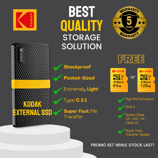 Kodak Portable SSD X200 High Performance External SSD | Shopee Malaysia