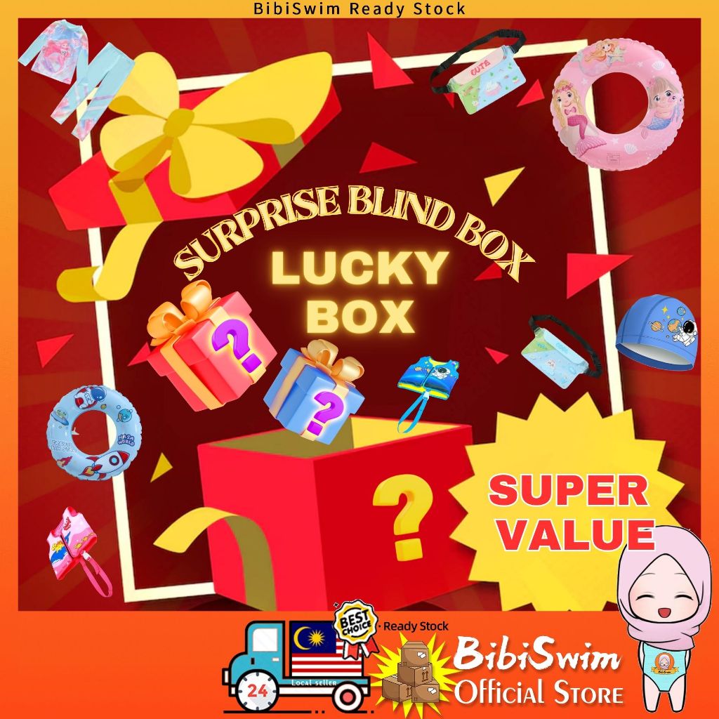BIBISWIM Mystery Gift Blind Box Random Surprise Lucky Box Gift | Kotak ...