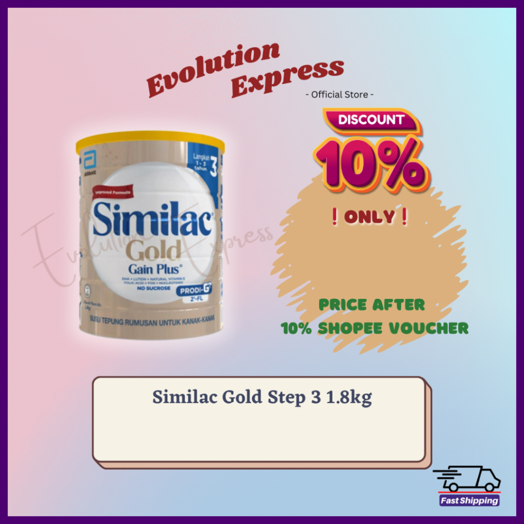 Similac Gain Plus Gold Step 3 1.8kg / Gain Kid Gold Step 4 1.8kg Exp 6/2025 | Shopee Malaysia