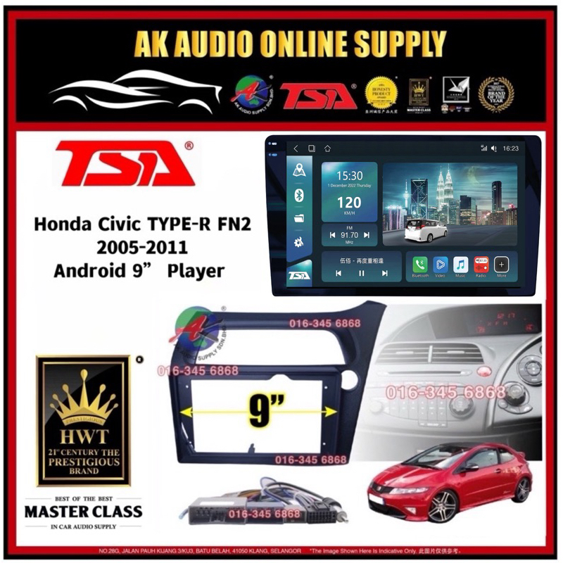 1K Screen 2+32GB 4G 8-CORE🆕TSA Honda Civic TYPE-R FN2 2007 - 2011 (AK ...