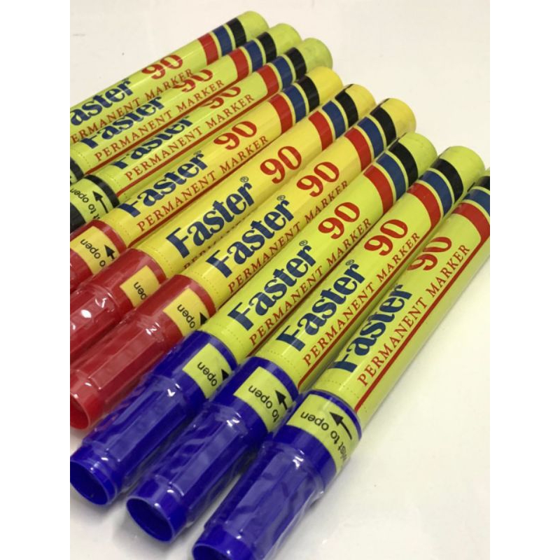 Faster 90 Permanent Marker Pen Black/Blue/Red 马克笔90 黑色/蓝色/红色 | Shopee ...