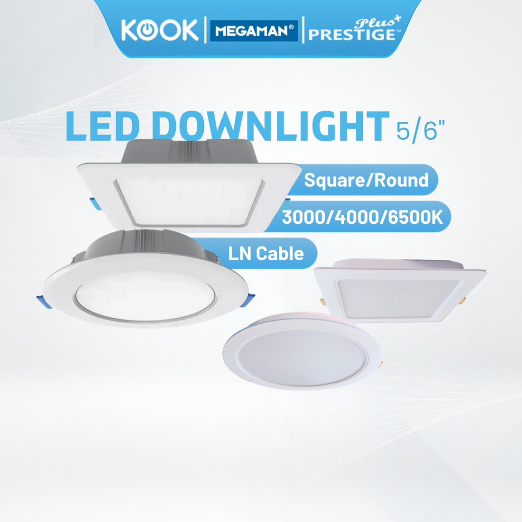 MEGAMAN / PRESTIGE LED Downlight Lampu Siling Surface Recessed Ceiling ...