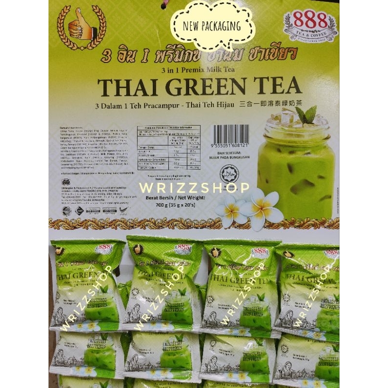 Thai Green Tea 3 in 1 Premix Milk Teh Hijau 35g x 1 sachet | Shopee ...