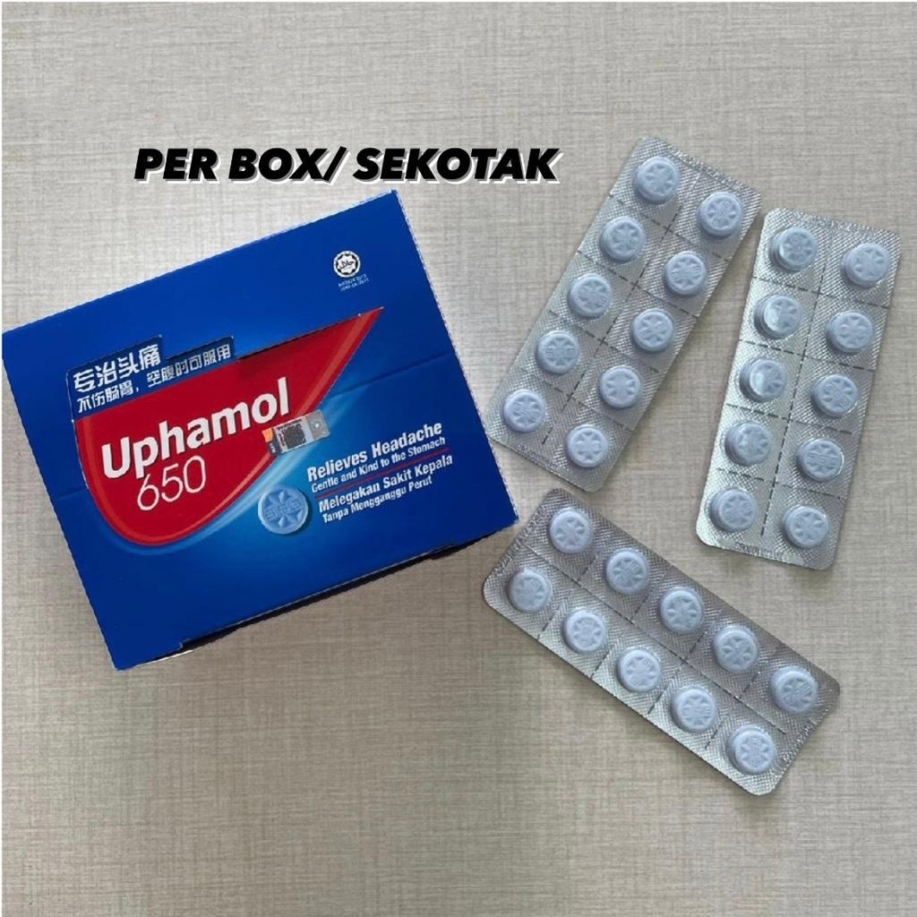 UPHAMOL 650 Paracetamol Relieves Headaches per box | Shopee Malaysia