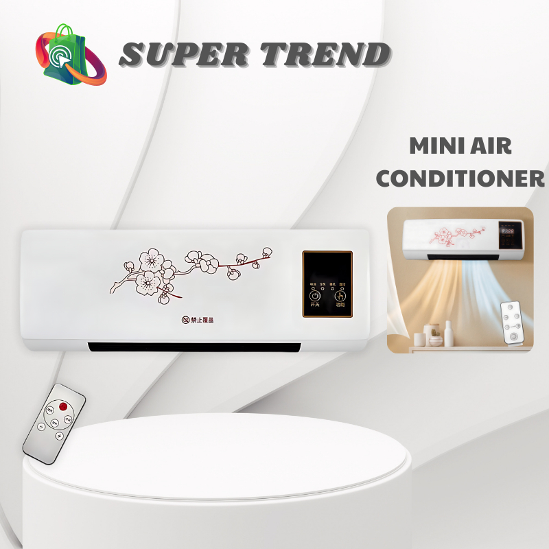 Portable wall-mounted mini air conditioner with energy-saving remote ...
