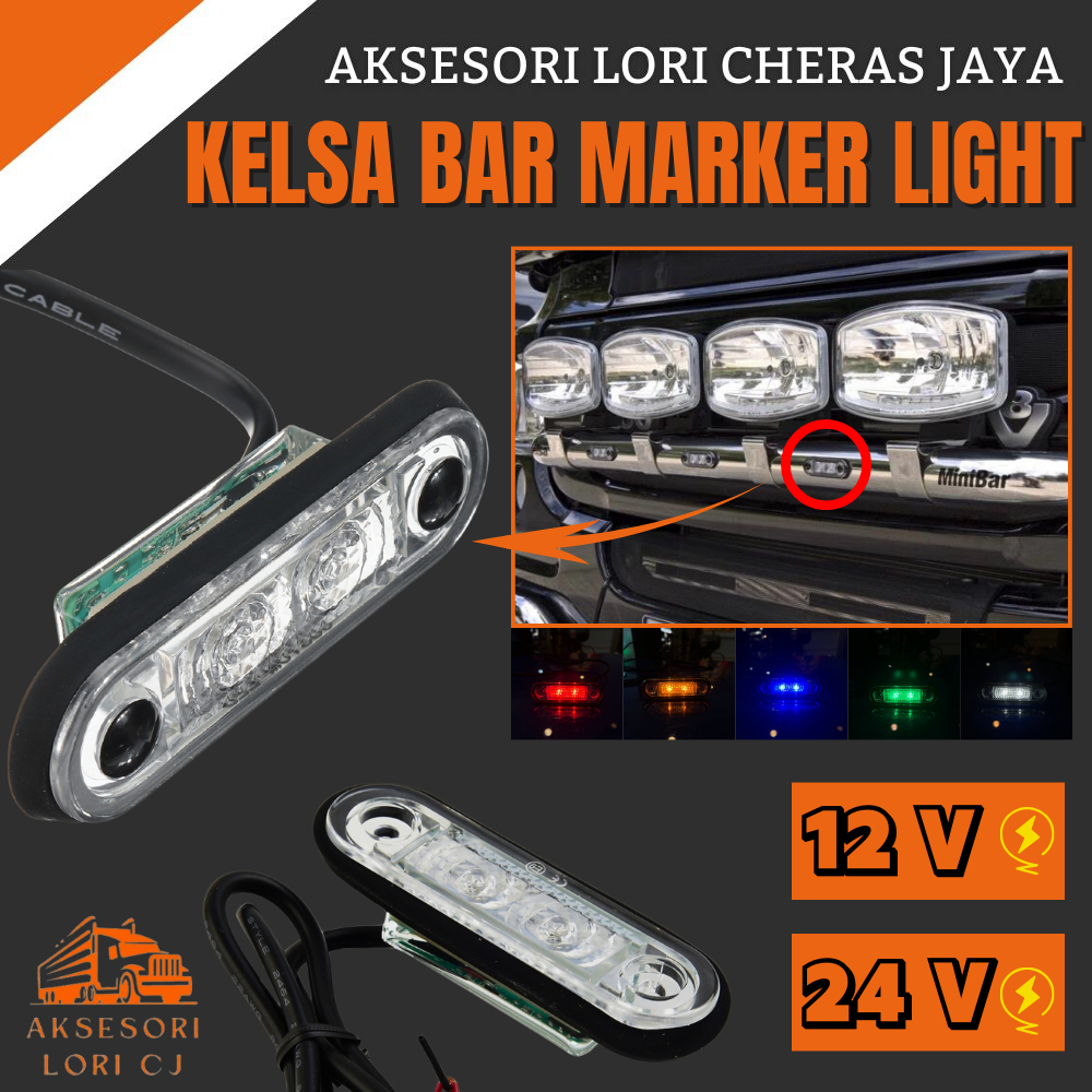 WESHOW Kelsa Bar Marker Light 12v 24v Lampu Kelsa Bar Aksesori Lori ...