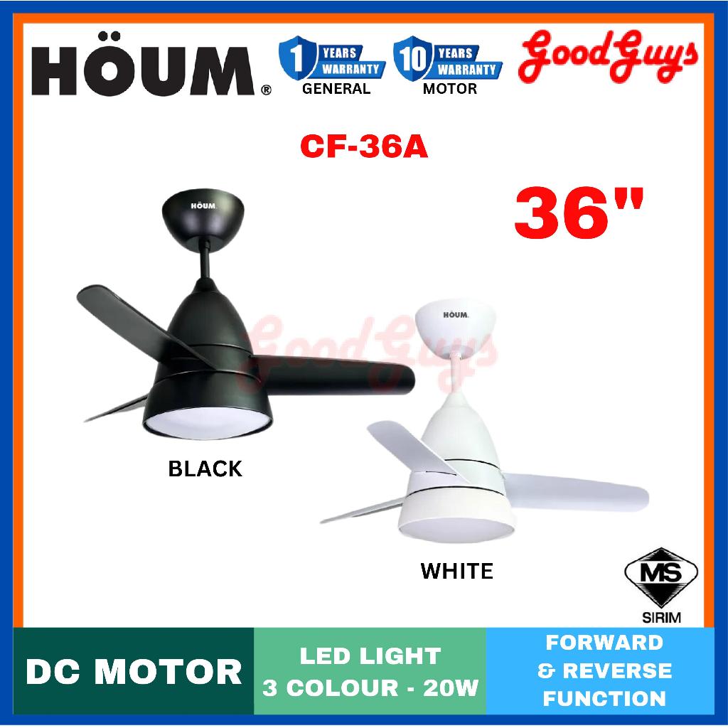 HOUM CF-36A / CF36A Ceiling Fan I 36'' I 3 Blades I DC Motor (BLACK ...