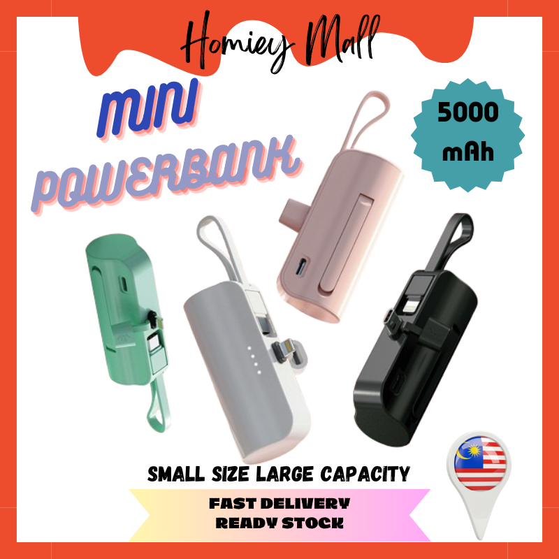 Powerbank Mini Capsule 2 in 1 5000mAh Portable - Lightning / Type-C ...