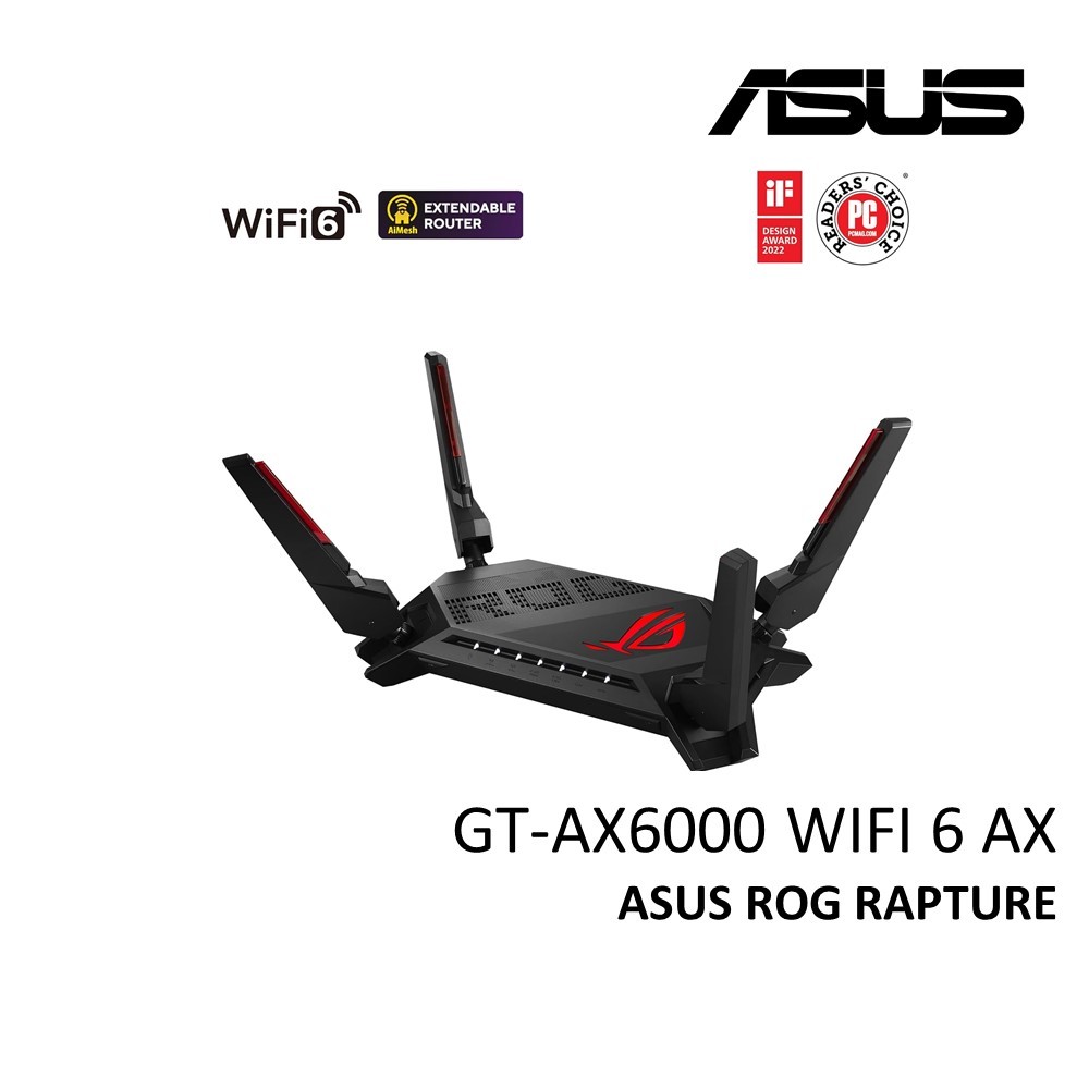 ASUS ROG Rapture WiFi 6 AX Gaming Router (GT-AX6000) Dual 2.5G WAN/LAN ...