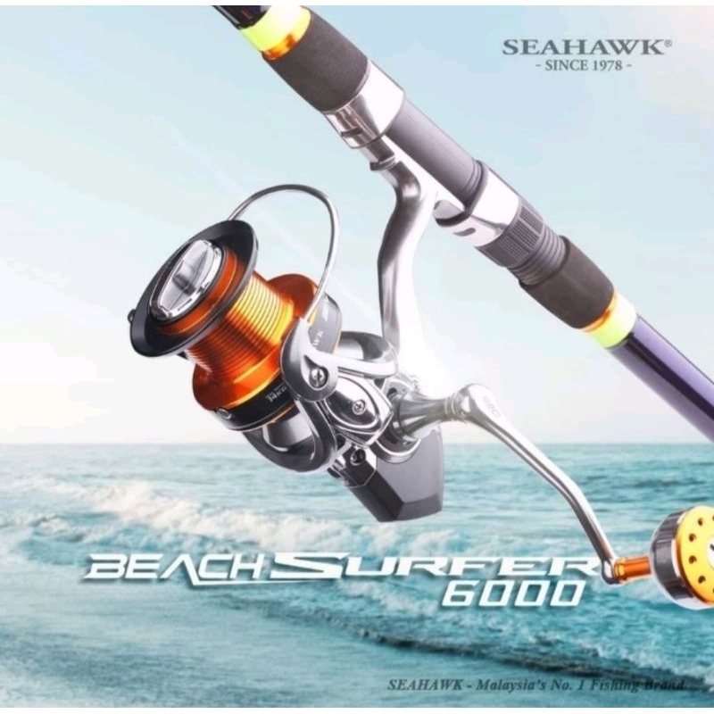 SEAHAWK BEACH SURFER SPINNING FISHING SURF REEL MESIN PANTAI | Shopee ...