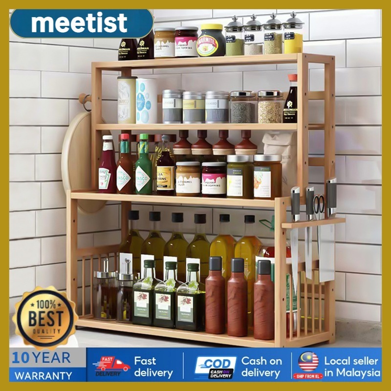Wooden kitchen rak dapur dish rack rak rempah ratus dapur Kitchen ...