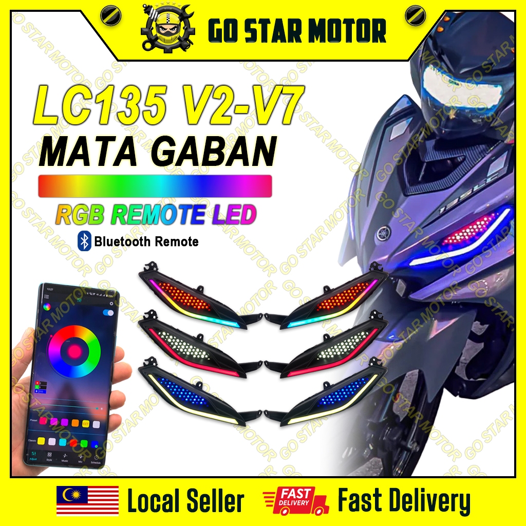 YAMAHA LC135 135LC V2 V3 V4 V5 V6 V7 Position Lamp Mata Gaban LED RGB Remote Bluetooth Lampu ...