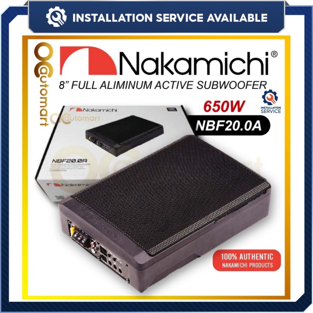 Nakamichi NBF20.0A - 8 inch Full Aluminum Active Subwoofer | Underseat Subwoofer | Woofer Kereta ...