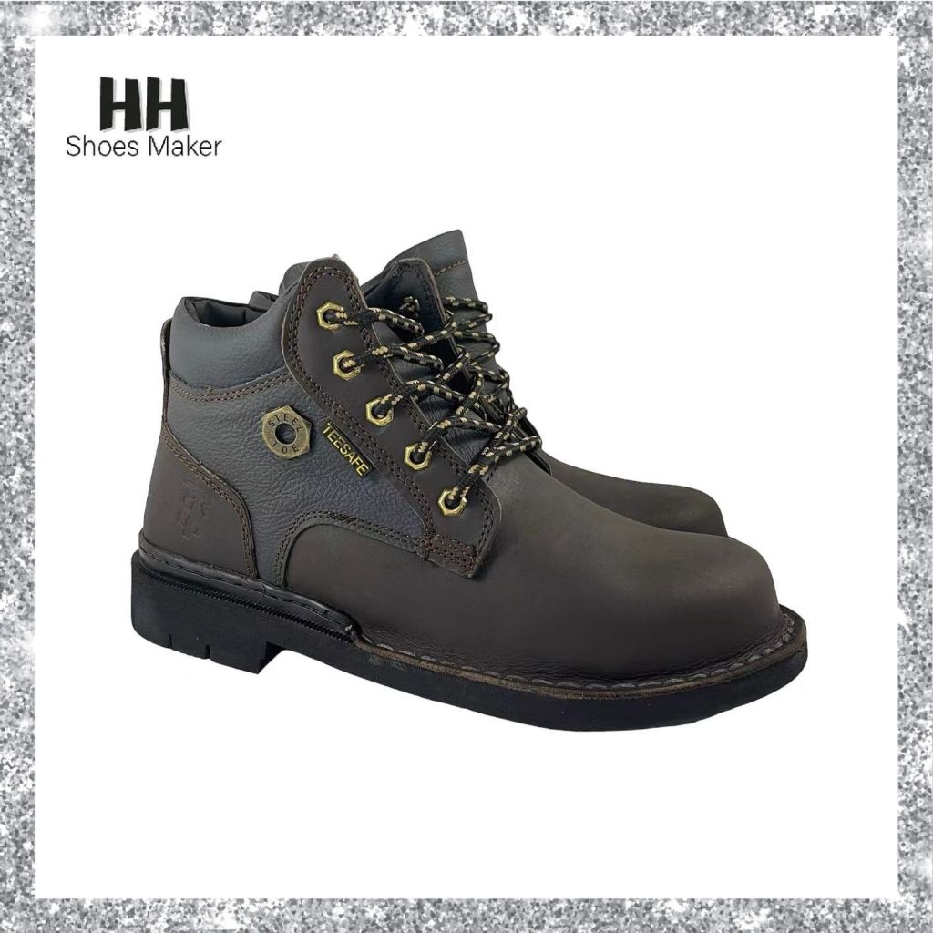 TS4462 TEESAFE Mid Cut Lace up Safety Shoes Genuine Cow Leather/Kasut ...