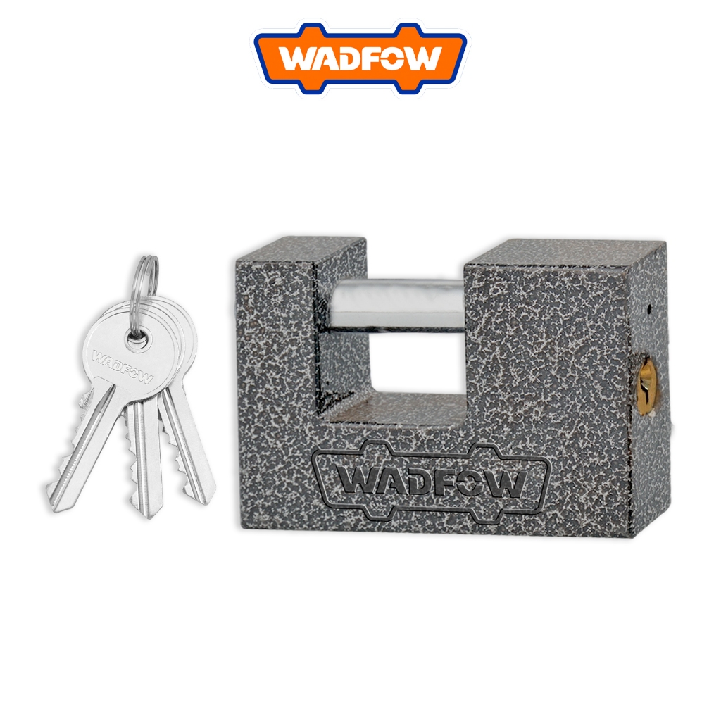 WADFOW Rectangular Iron Padlock (70mm, 427g) Solid Brass Cylinder w/ 3 ...