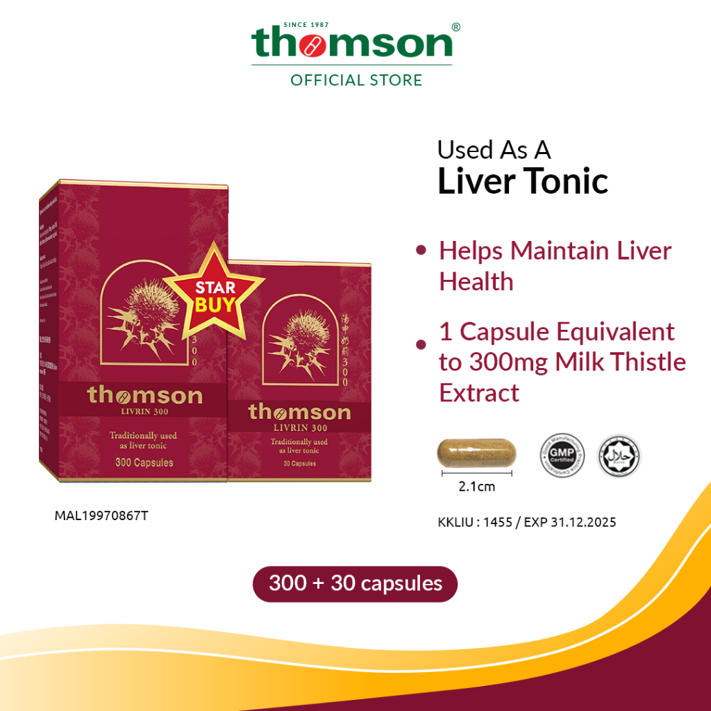 Thomson Livrin Used as a Liver Tonic (300 + 30 Capsules) | Shopee Malaysia