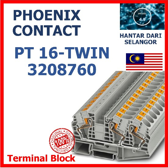 3208760 | PT 16-TWIN N| PHOENIX CONTACT | FEED-THROUGH TERMINAL BLOCK ...