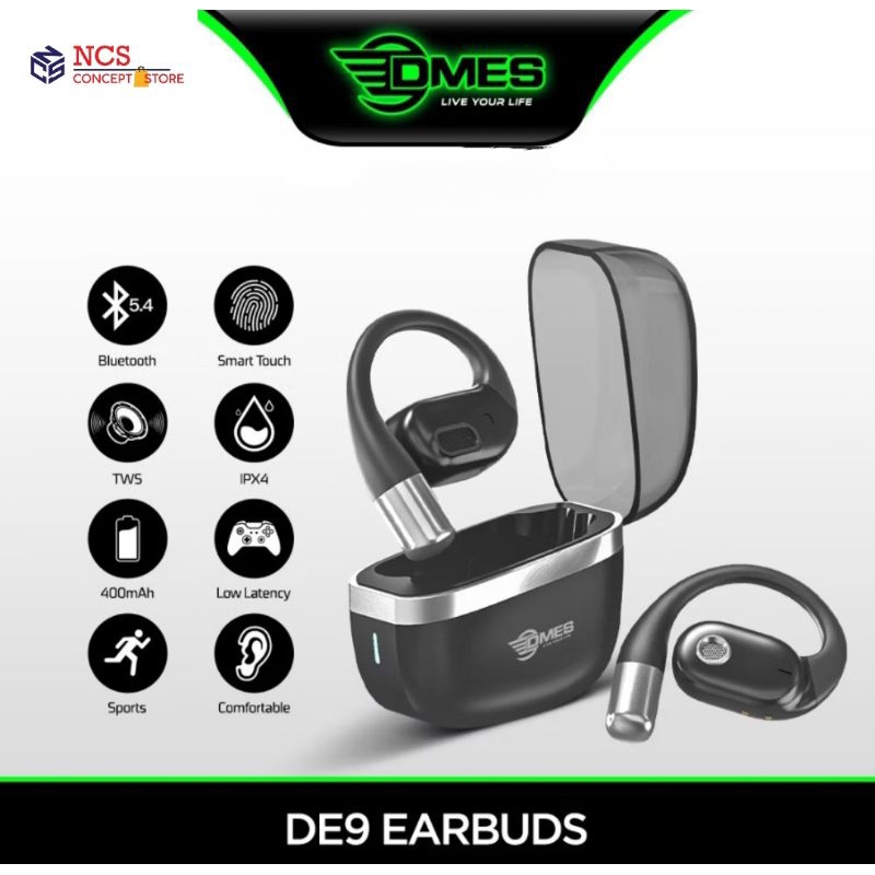 Dmes DE9 Open Ear Wireless Earphone Bluetooth with OWS Air Conduction 5 ...