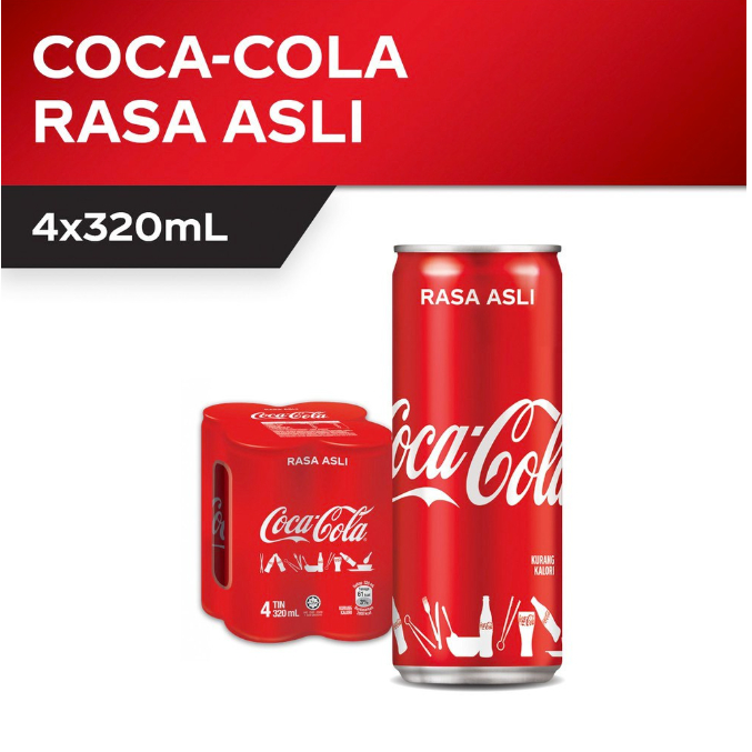 Coca-Cola Rasa Asli [320ml x 4] | Shopee Malaysia