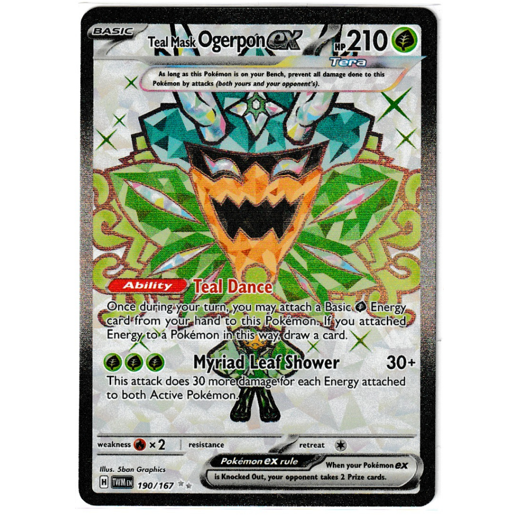 Teal Mask Ogerpon ex (190/167) Full Art Secret Rare | SV6 Twilight Masquerade [Pokemon TCG ...