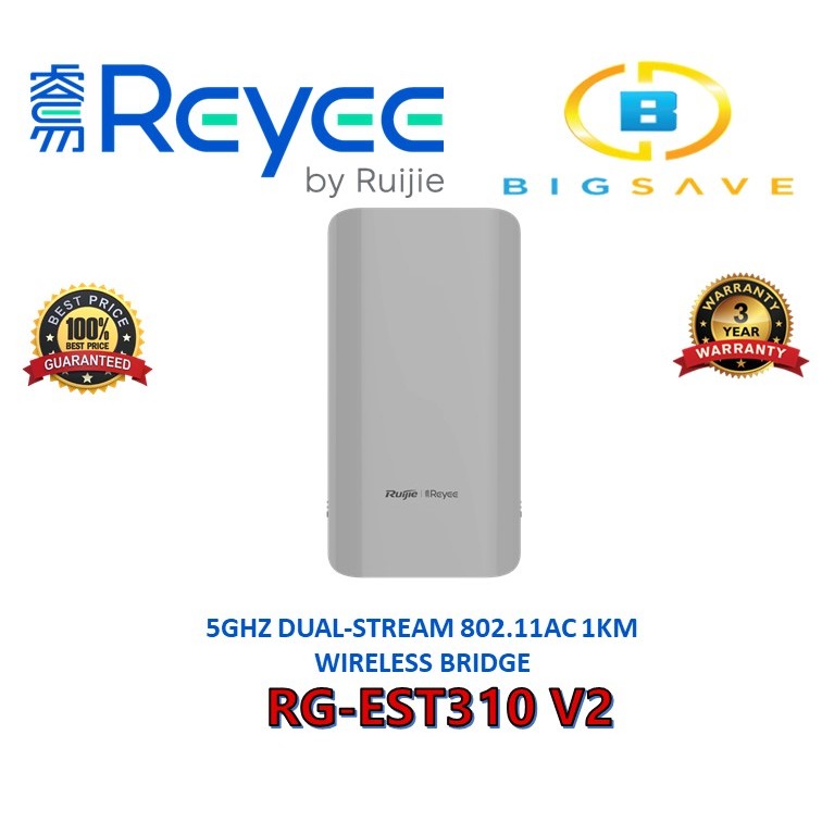 RUIJIE REYEE RG-EST310 V2 5GHZ DUAL-STREAM 802.11AC 1KM WIRELESS BRIDGE ...