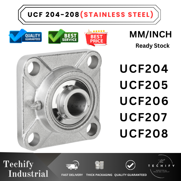 STAINLESS STEEL UCF204 UCF205 UCF206 UCF207 UCF208 MM/INCH PILLOW BLOCK BEARING UCF | Shopee ...