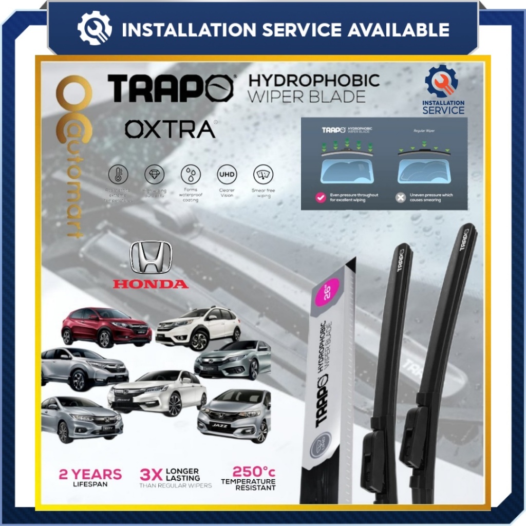 Trapo Hydrophobic Honda Car Wiper Blades (1 Sets) For City Civic BR-V ...