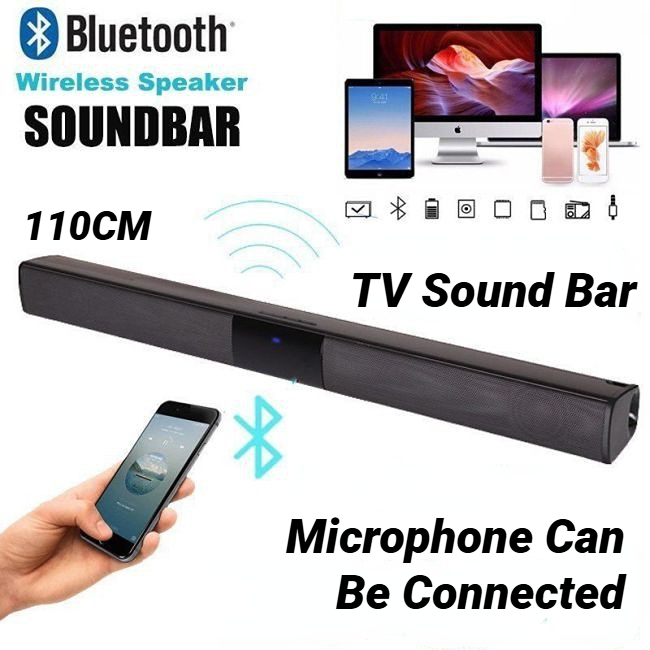 Wireless TV Speaker 110CM HD Surround Stereo Soundbar Bluetooth 5.0 ...