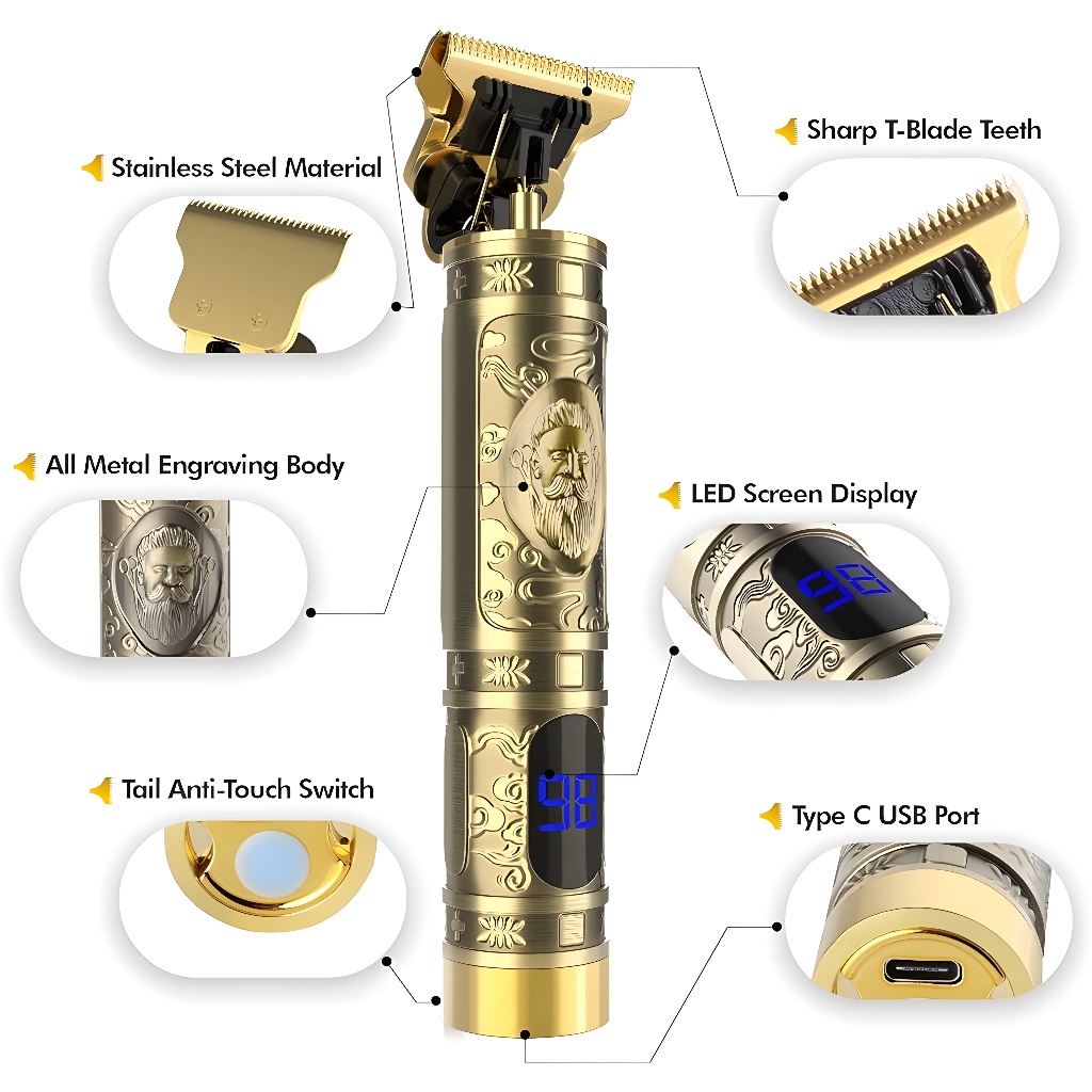 ORIGINAL (VINTAGE T9} PROFESSIONAL TRIMMER & SHAVER UP+UPGRADE STEEL ...