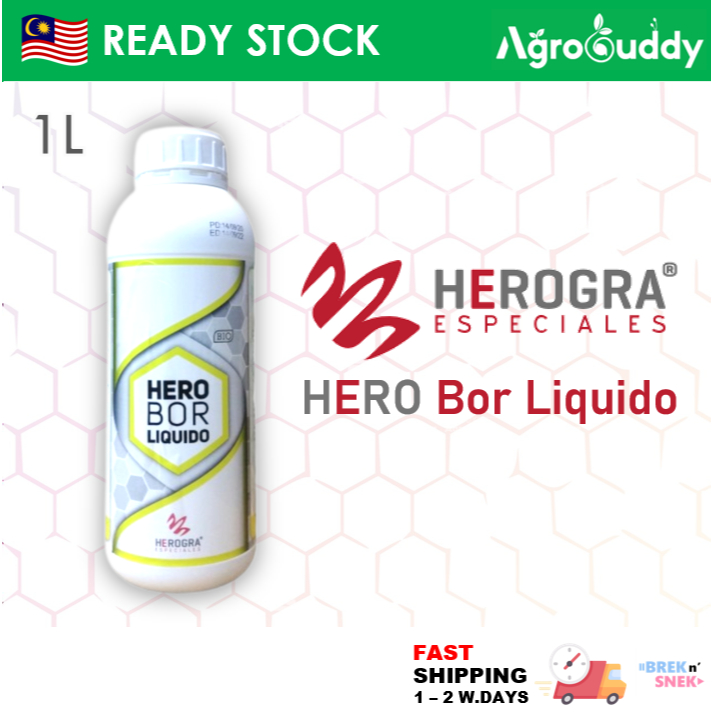 1L AgroBuddy x HEROGRA Hero Bor Liquido Baja Foliar NPK Buah Durian ...