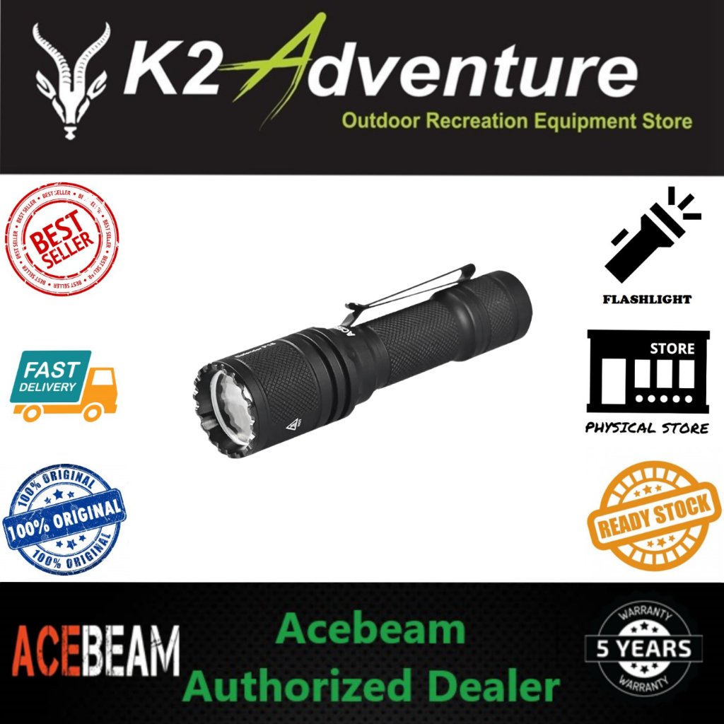 Acebeam P16 Luminus SFT40 LED 1800 Lumens Tactical Flashlight (100% ...