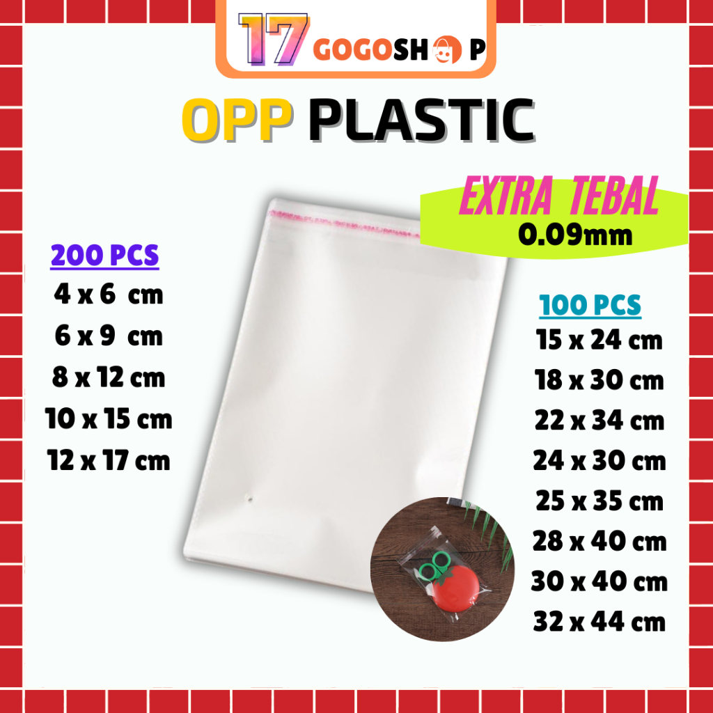 Extra Thick 0.09mm OPP Plastic Transparent Self Adhesive Bag ...
