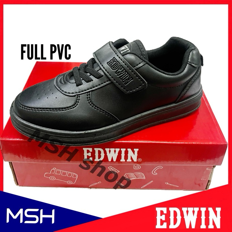 Original EDWIN School Black shoes / Kasut FULL PVC #3011 | Shopee Malaysia