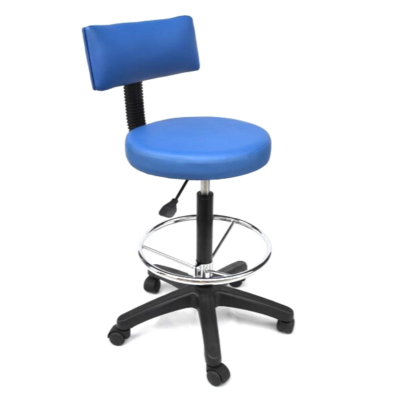 dental stool -adjustable seat height from 59to 85 cm, 5 prong base with ...